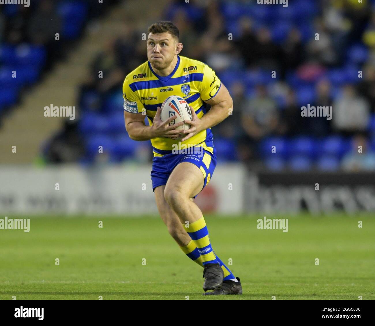 Warrington, UK. 30th Aug, 2021. Rob Mulhern (19) of Warrington Wolves ...