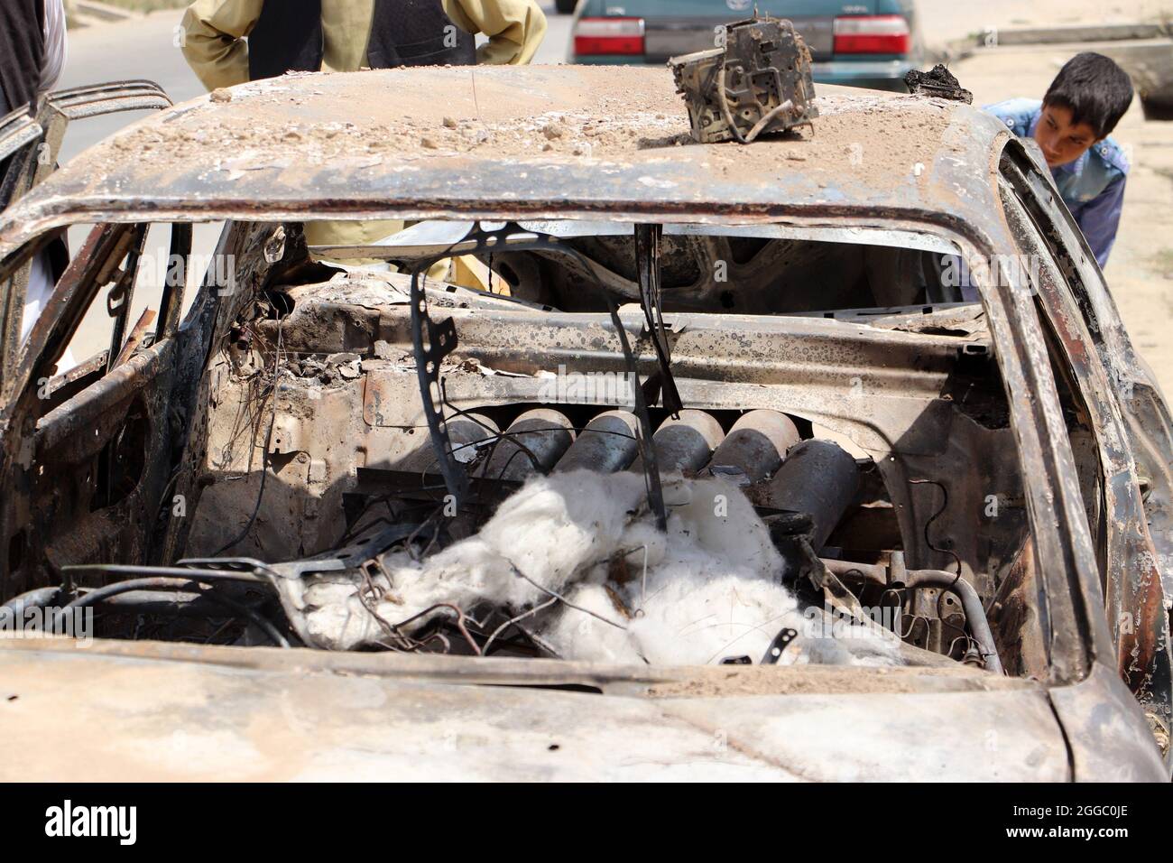 Kabul, Afghanistan. 30th August, 2021. Rocket launchers are seen inside ...