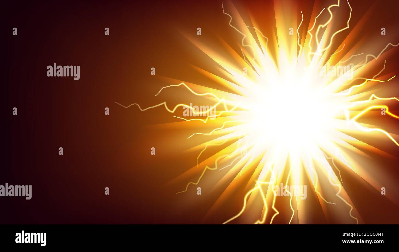 Lightning Light Explosion Banner Copy Space Vector Stock Vector Image ...