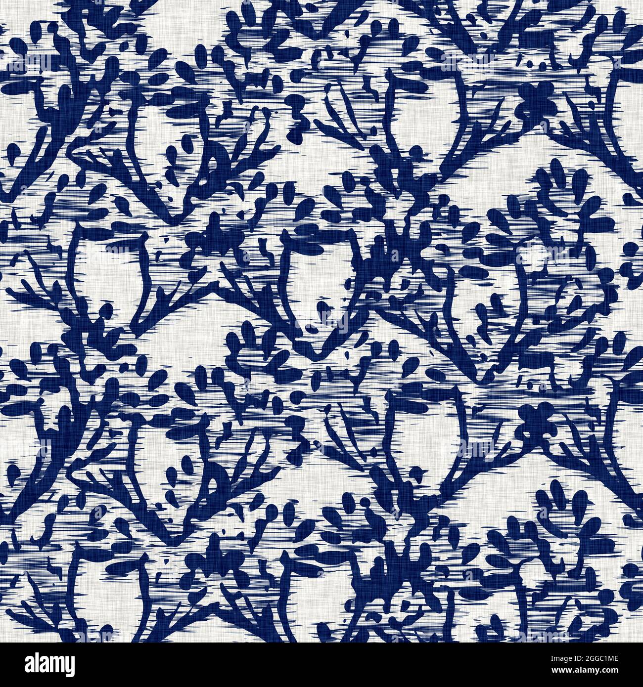 Indigo dyed fabric flower pattern texture. Seamless textile fashion ...