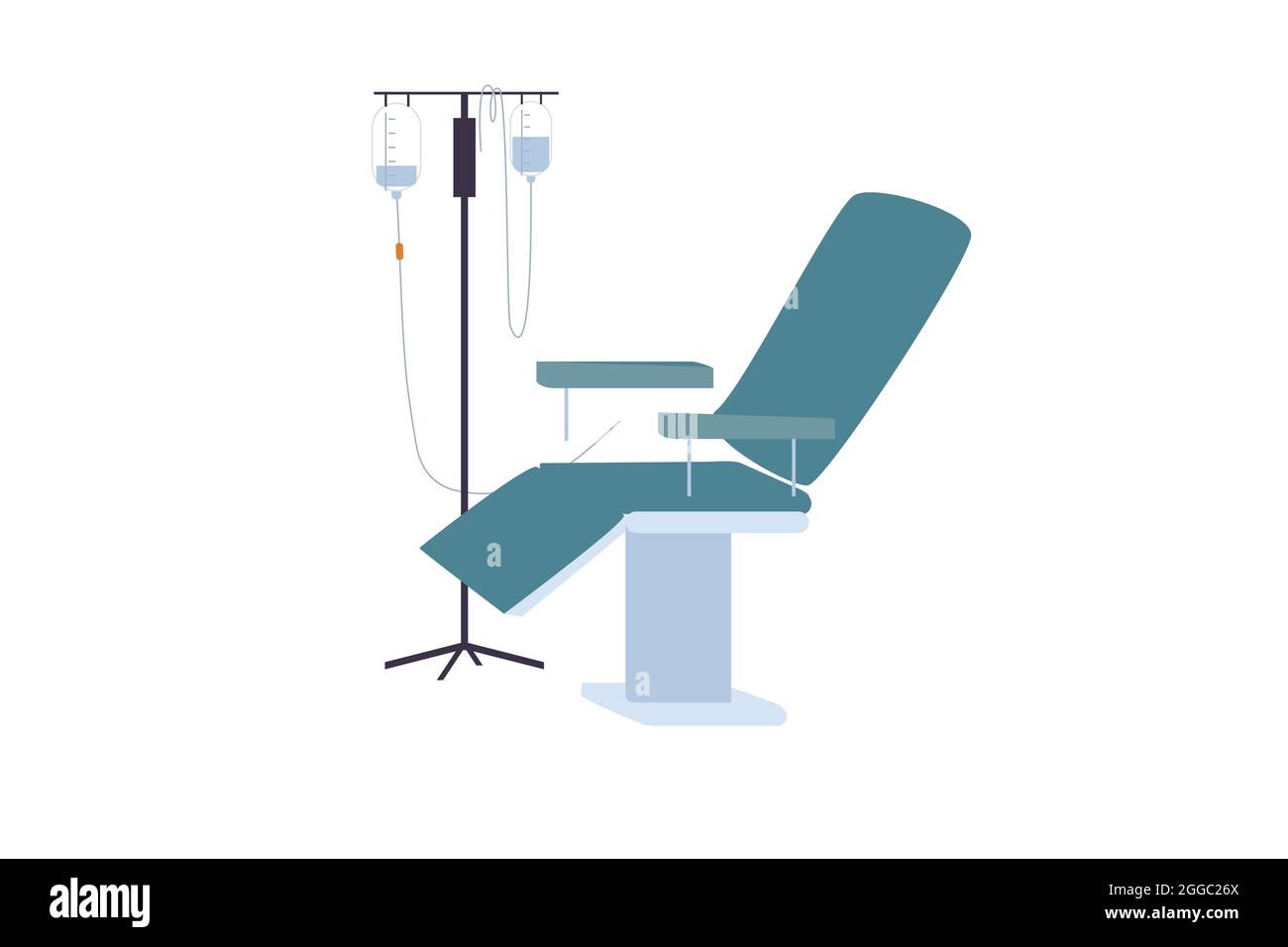 Flat cartoon medical drop counter and chair,treatment and therapy ...