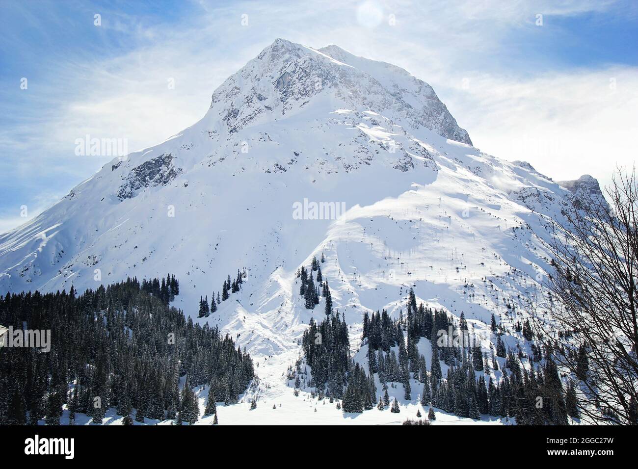 Winter Mountain Peak in Lech am Arlberg Stock Photo - Alamy