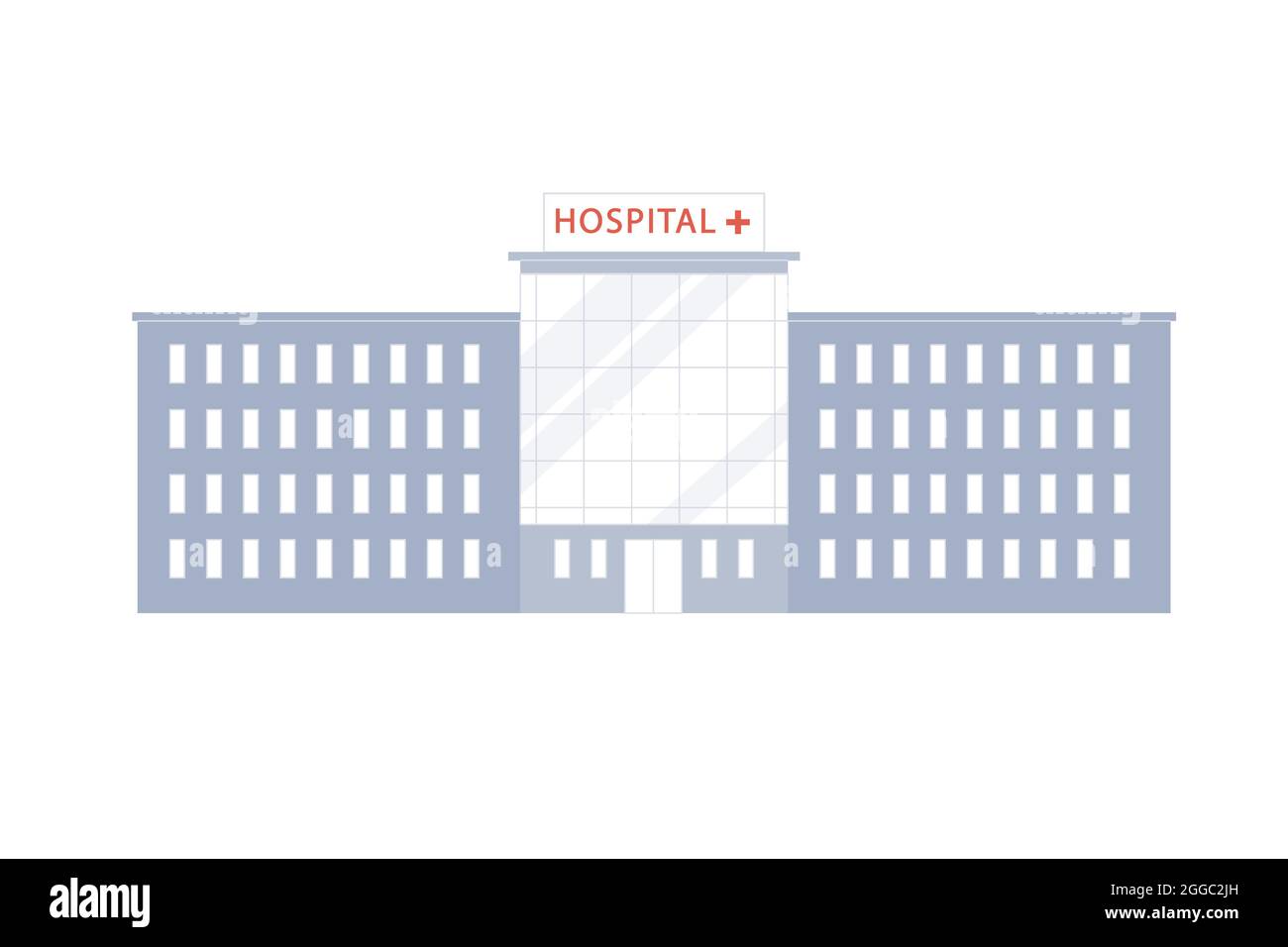 Flat cartoon modern hospital building,city exterior elements vector ...