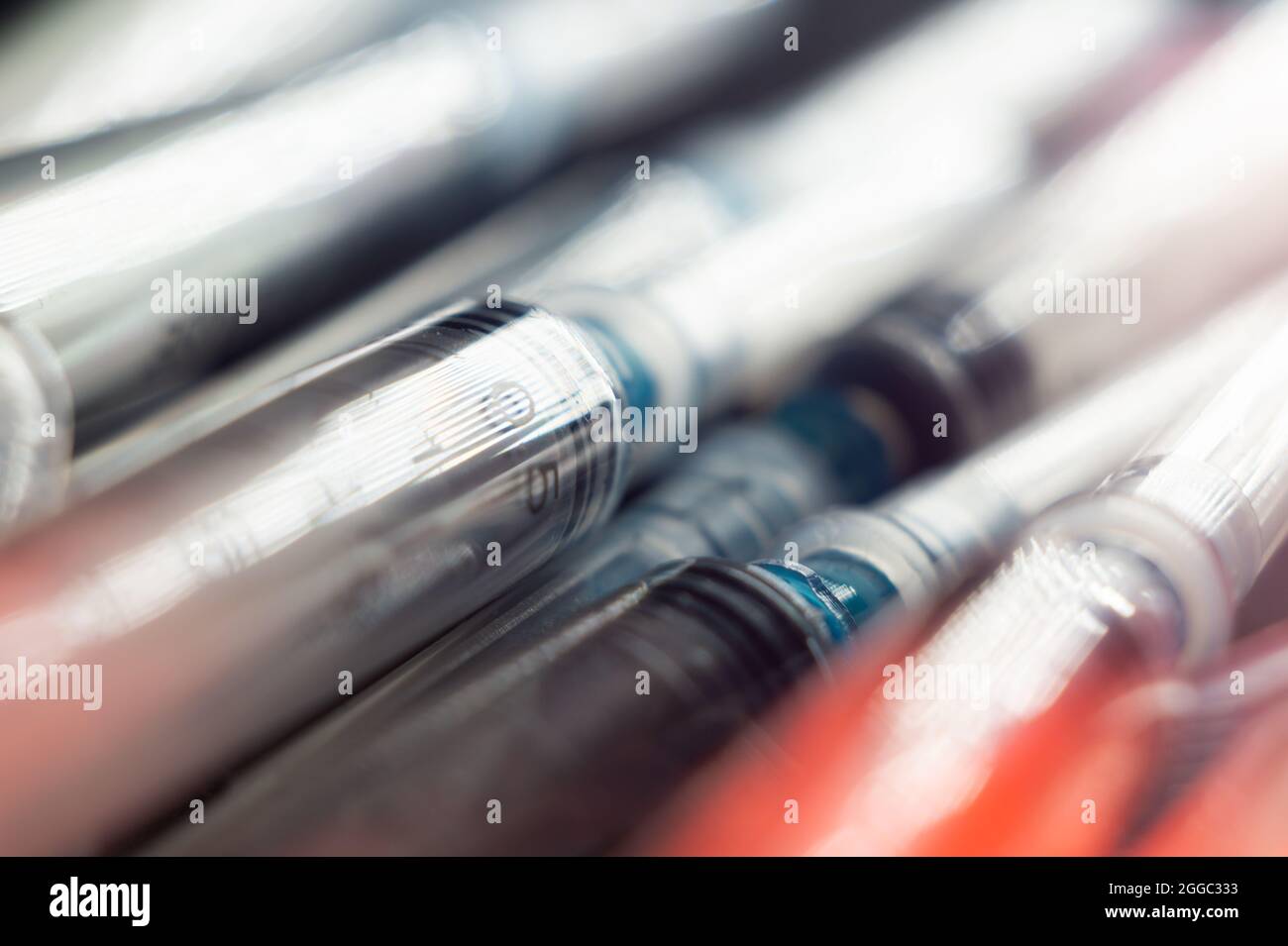 Closeup shot of a bunch of new unused syringes Stock Photo - Alamy