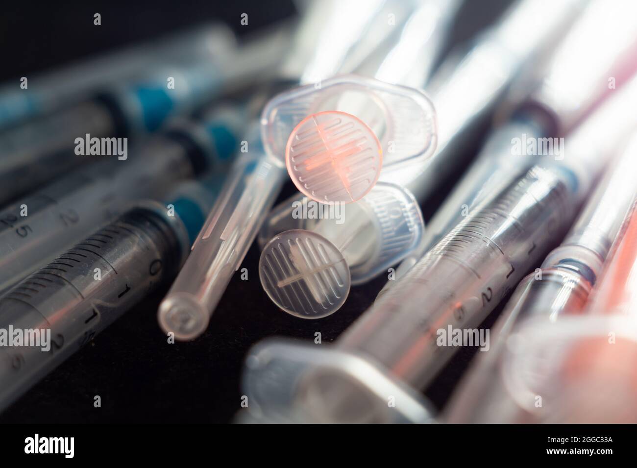 Closeup shot of a bunch of new unused syringes Stock Photo - Alamy