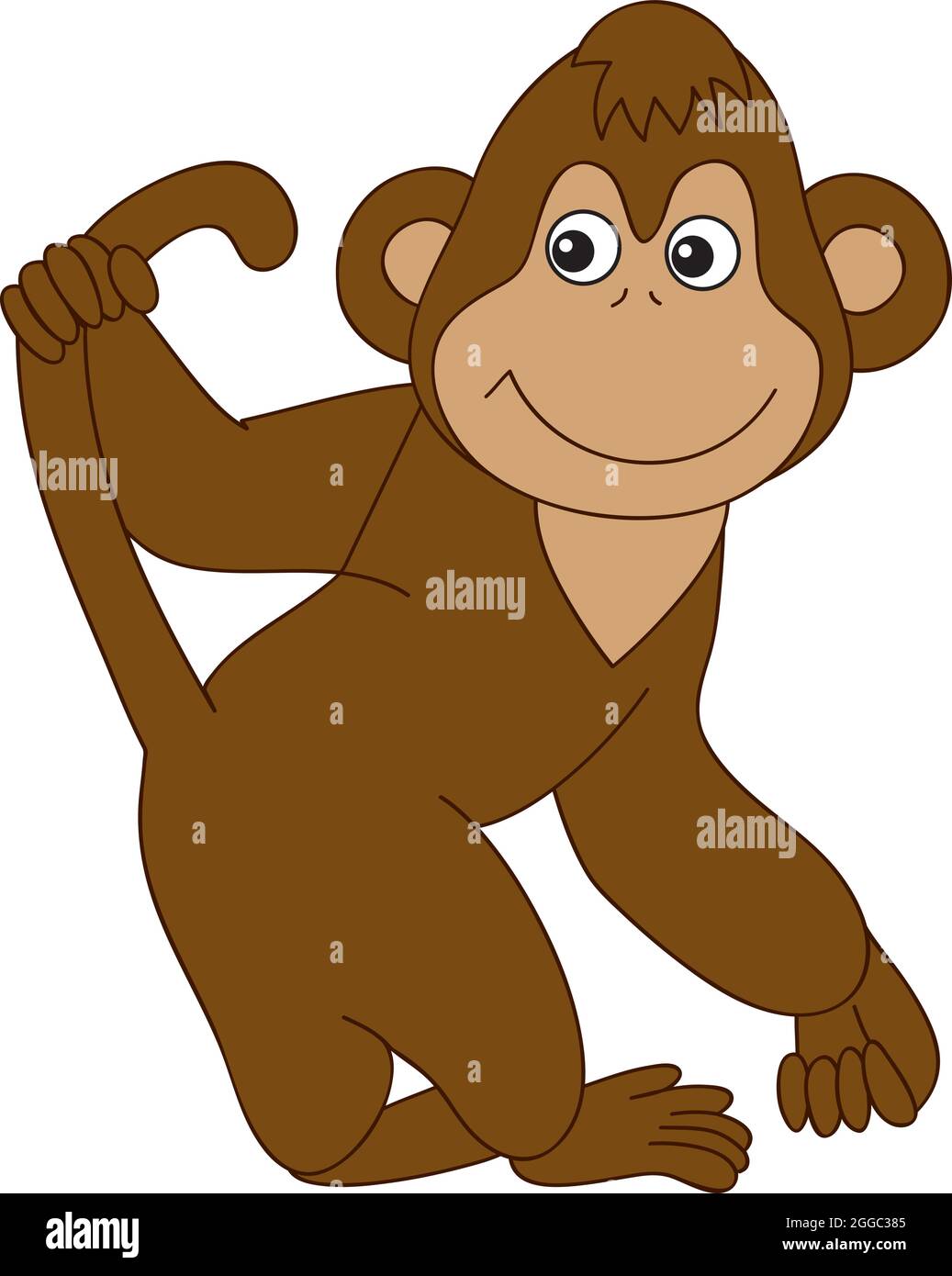 Cute Baby Monkey Standing. Vector Baby Monkey Stock Vector Image & Art ...