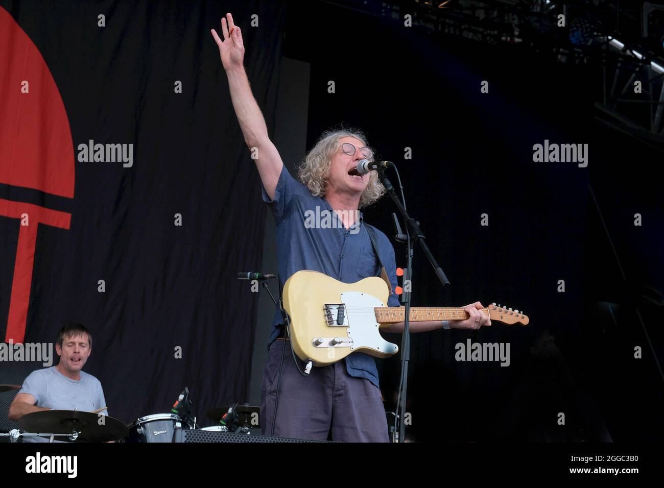 John Timothy Powers, lead vocalist and guitarist with English Indie ...