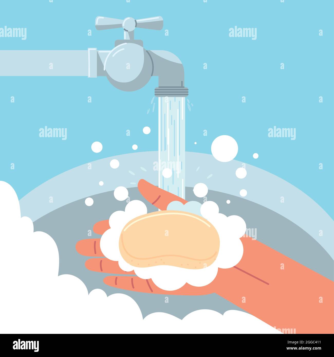 washing hand with soap Stock Vector Image & Art - Alamy