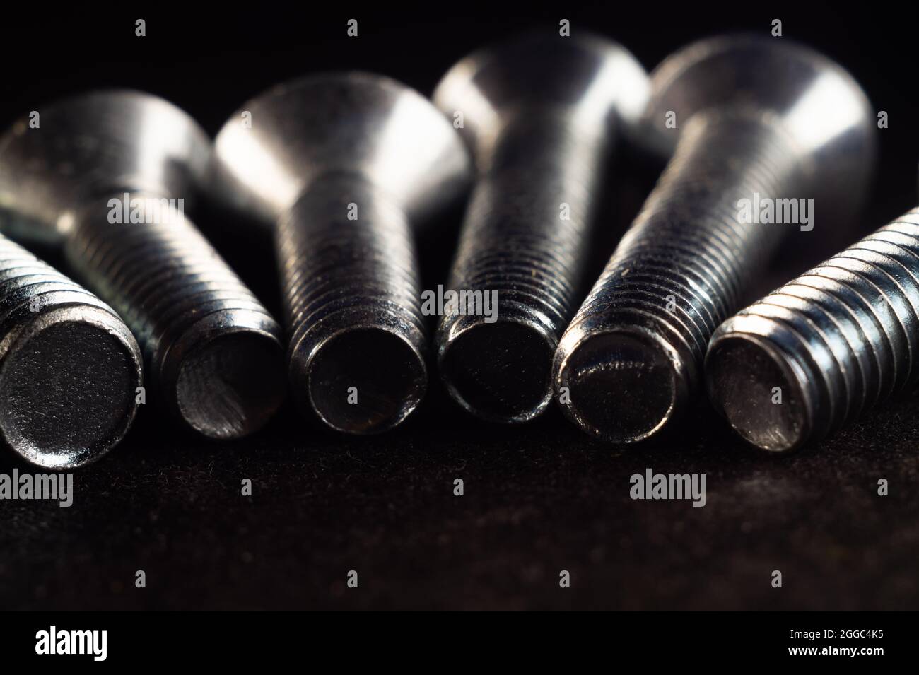 Closeup shot of details on metallic screws and bolts Stock Photo - Alamy