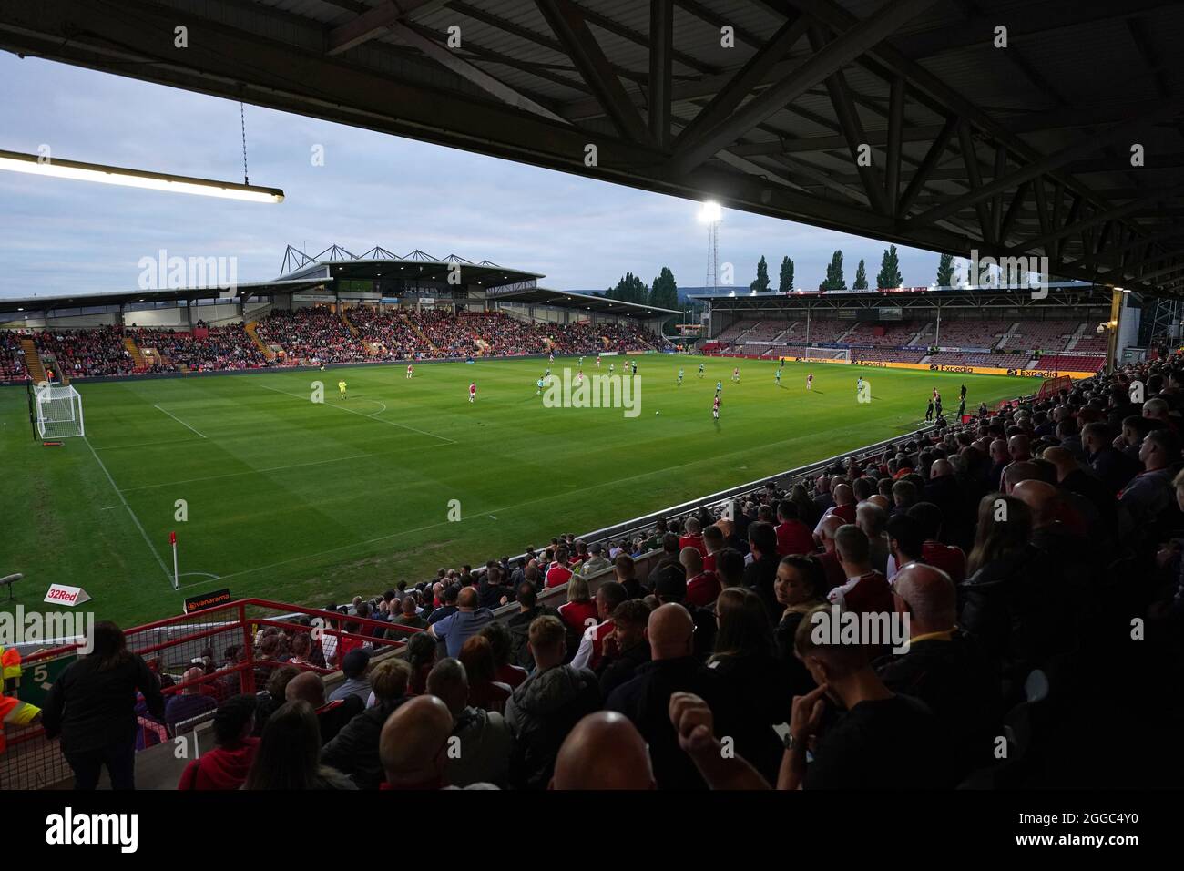 Wrexham fans watch the game from the stands hi-res stock photography ...