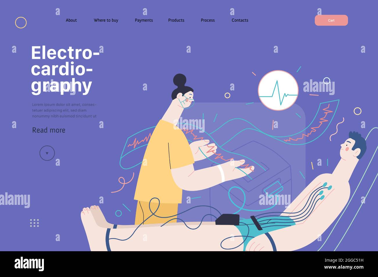 Electrocardiogram procedure Stock Vector Images - Alamy