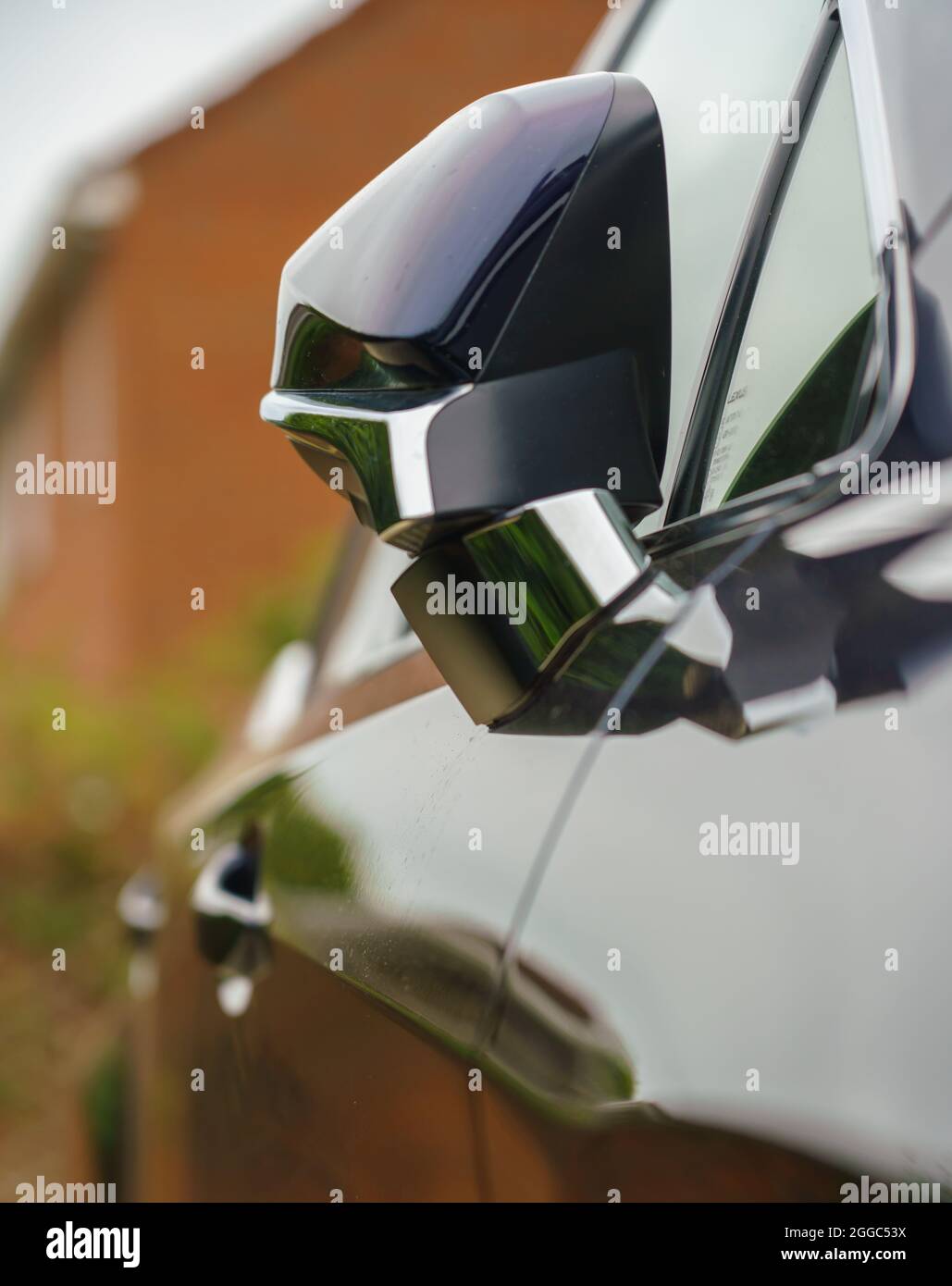 side profile with door mirror folded of a Lexus RX450h Premier Self ...