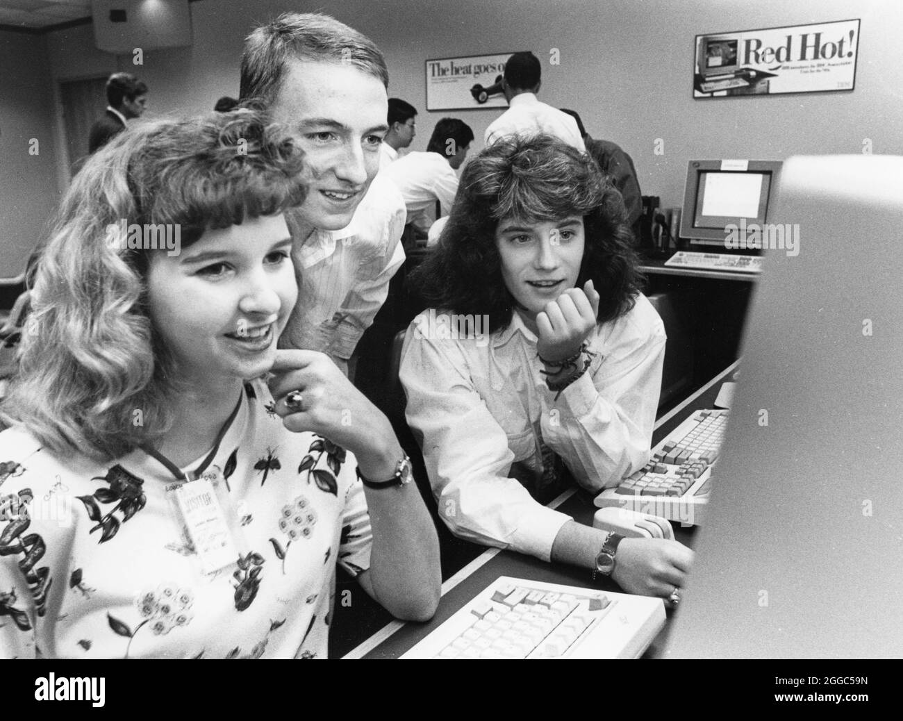 Austin Texas USA, circa 1990's: Female high school students visit high ...