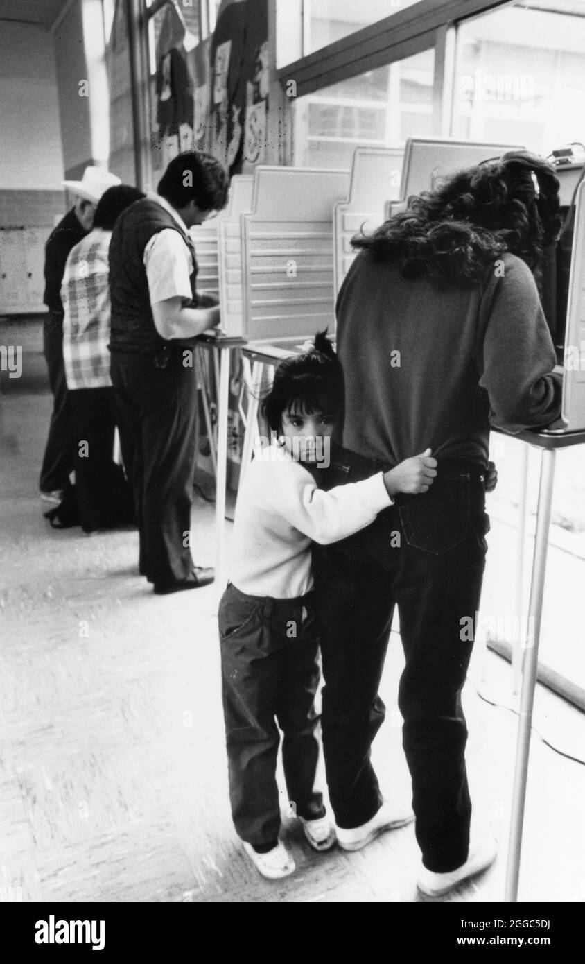 ©1990's voting at primary school, Austin, TX (original in color Stock ...