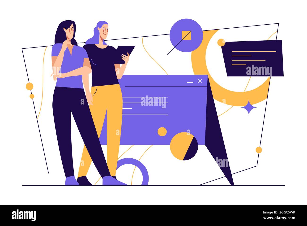 Modernt flat style outline vector illustration on the subject of media ...