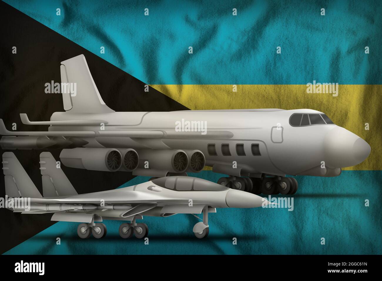air forces on the Bahamas flag background. Bahamas air forces concept ...
