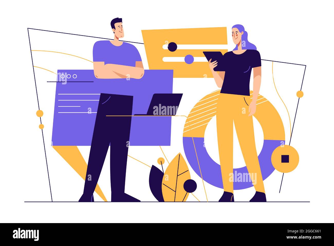 Modernt flat style outline vector illustration on the subject of media ...