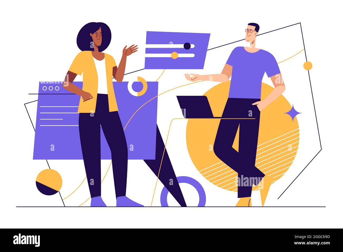 Modernt flat style outline vector illustration on the subject of media ...