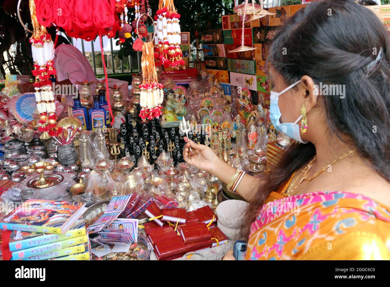 Non Exclusive: A Devote prays inside Iskcon temple sector 33, on the ...