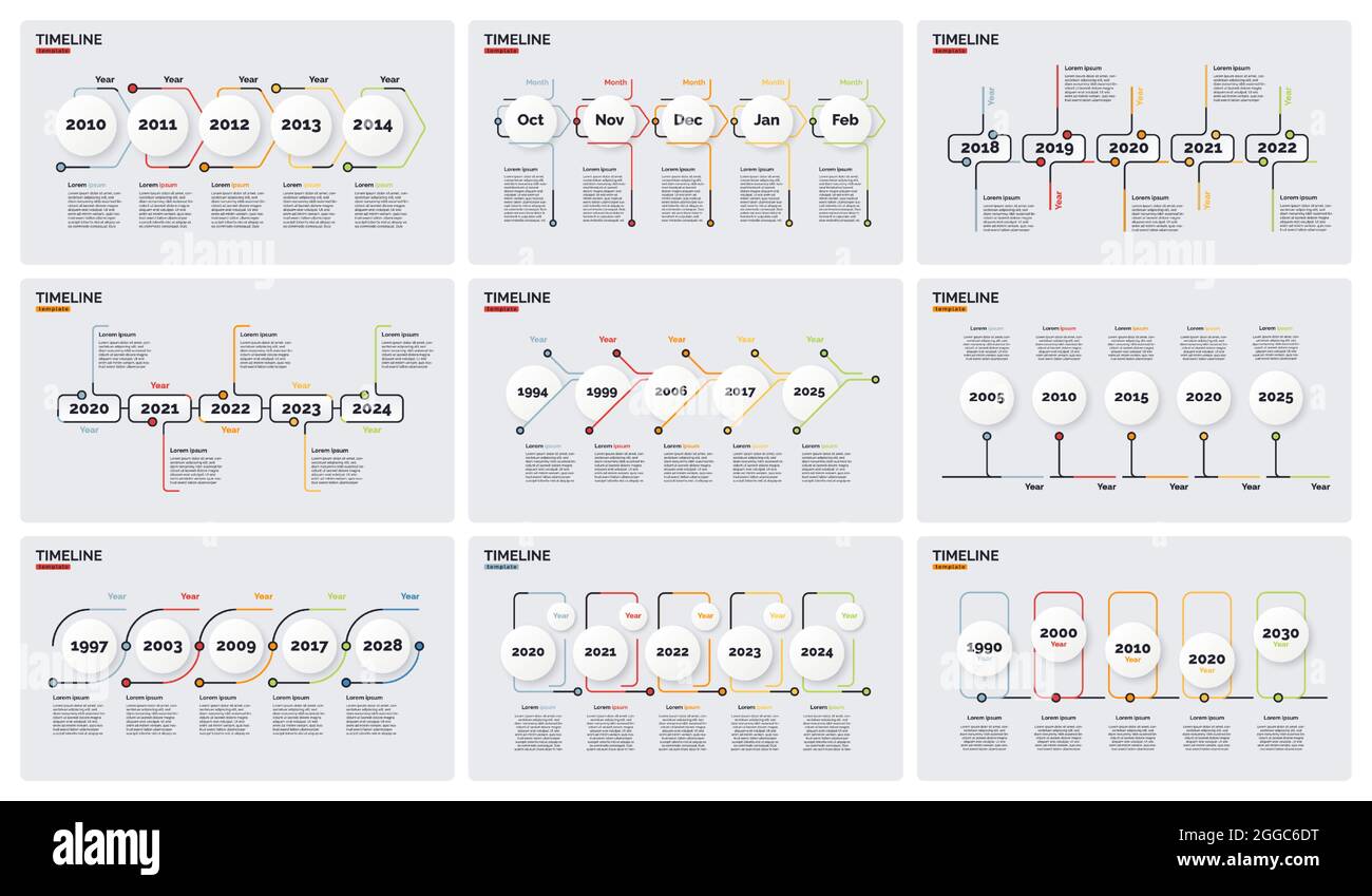 Vector timeline minimal infographic concept templates with five periods ...