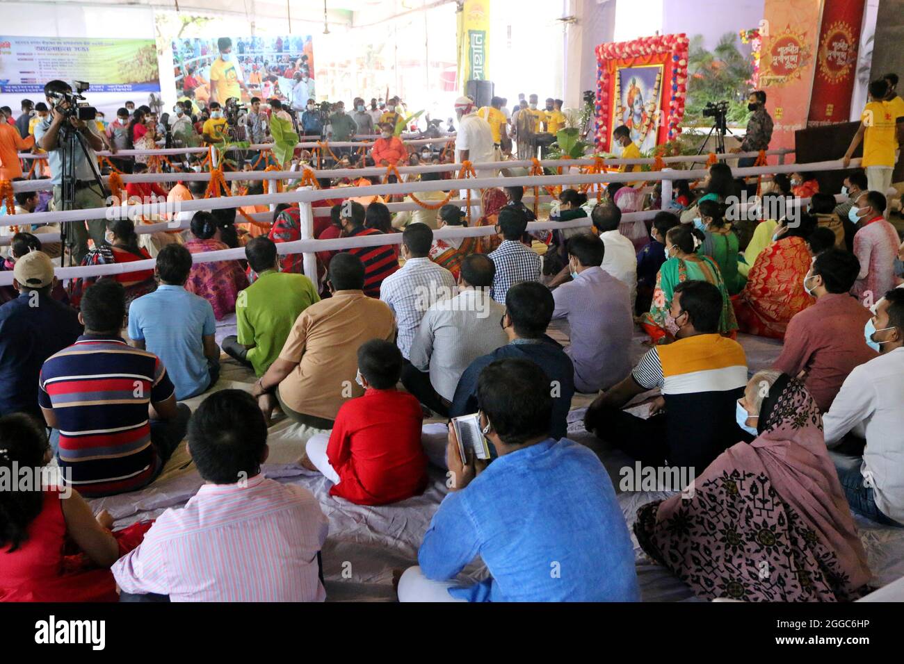 Non Exclusive: A Devote prays inside Iskcon temple sector 33, on the ...
