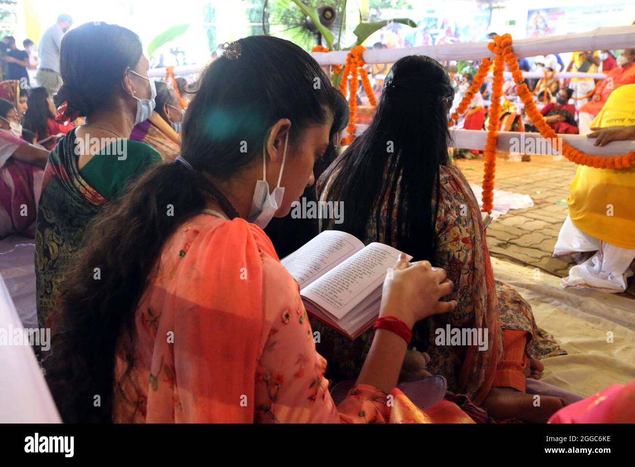 Non Exclusive: A Devote prays inside Iskcon temple sector 33, on the ...