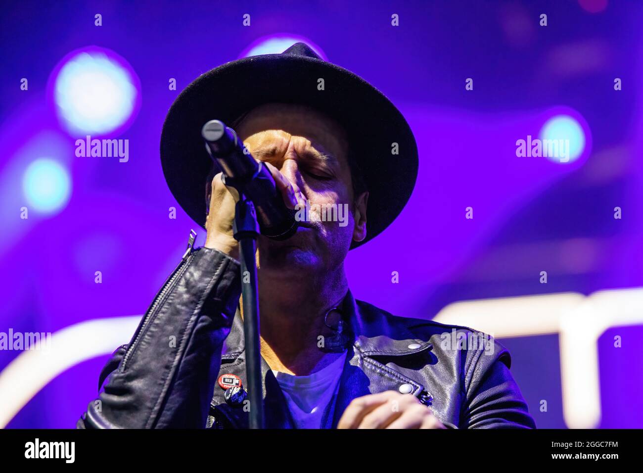 Edmonton, Canada. 29th Aug, 2021. Raine Maida lead Singer of Our Lady ...
