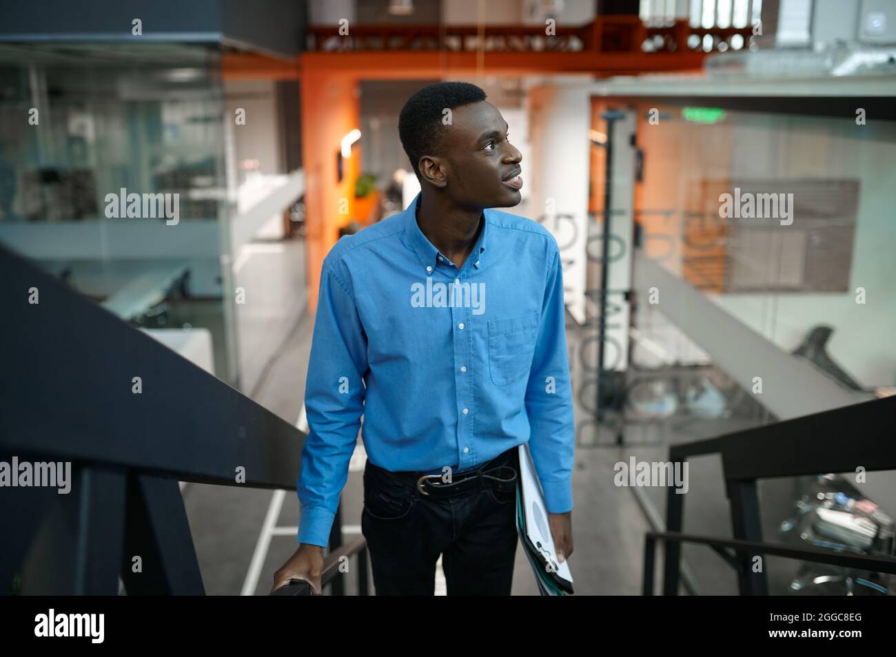 Thoughtful manager, idea developing in IT office Stock Photo - Alamy