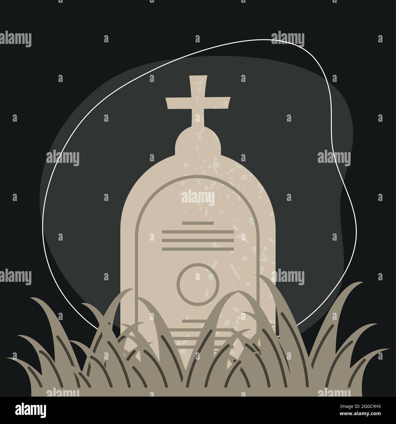 gravestone on grass Stock Vector Image & Art - Alamy