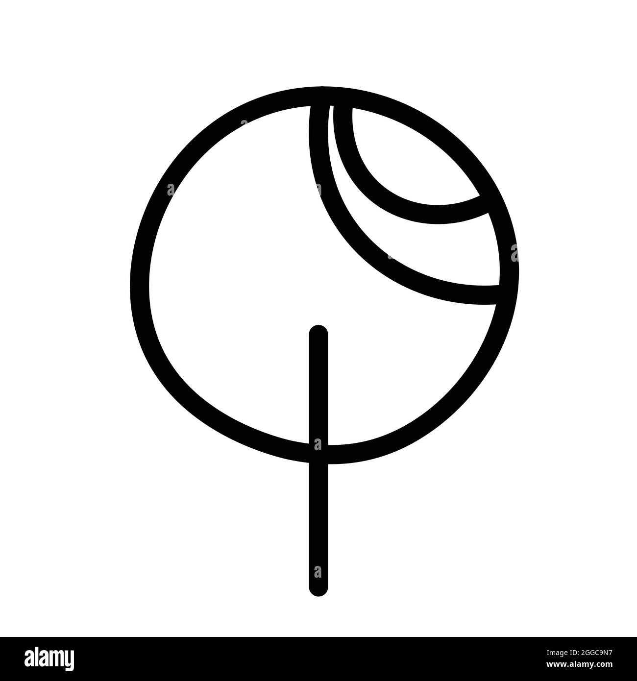 Black and white template tree icon. Vector symbol sign isolated on ...