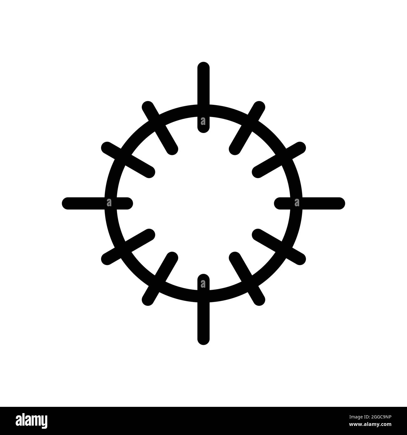 Target aim icon, archer sports game symbol. Game aiming sight dot ...