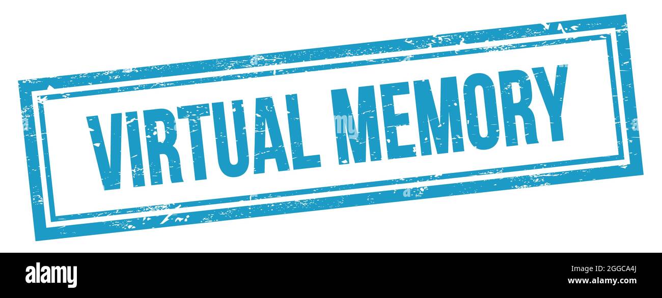 VIRTUAL MEMORY text on blue grungy vintage rectangle stamp Stock Photo ...