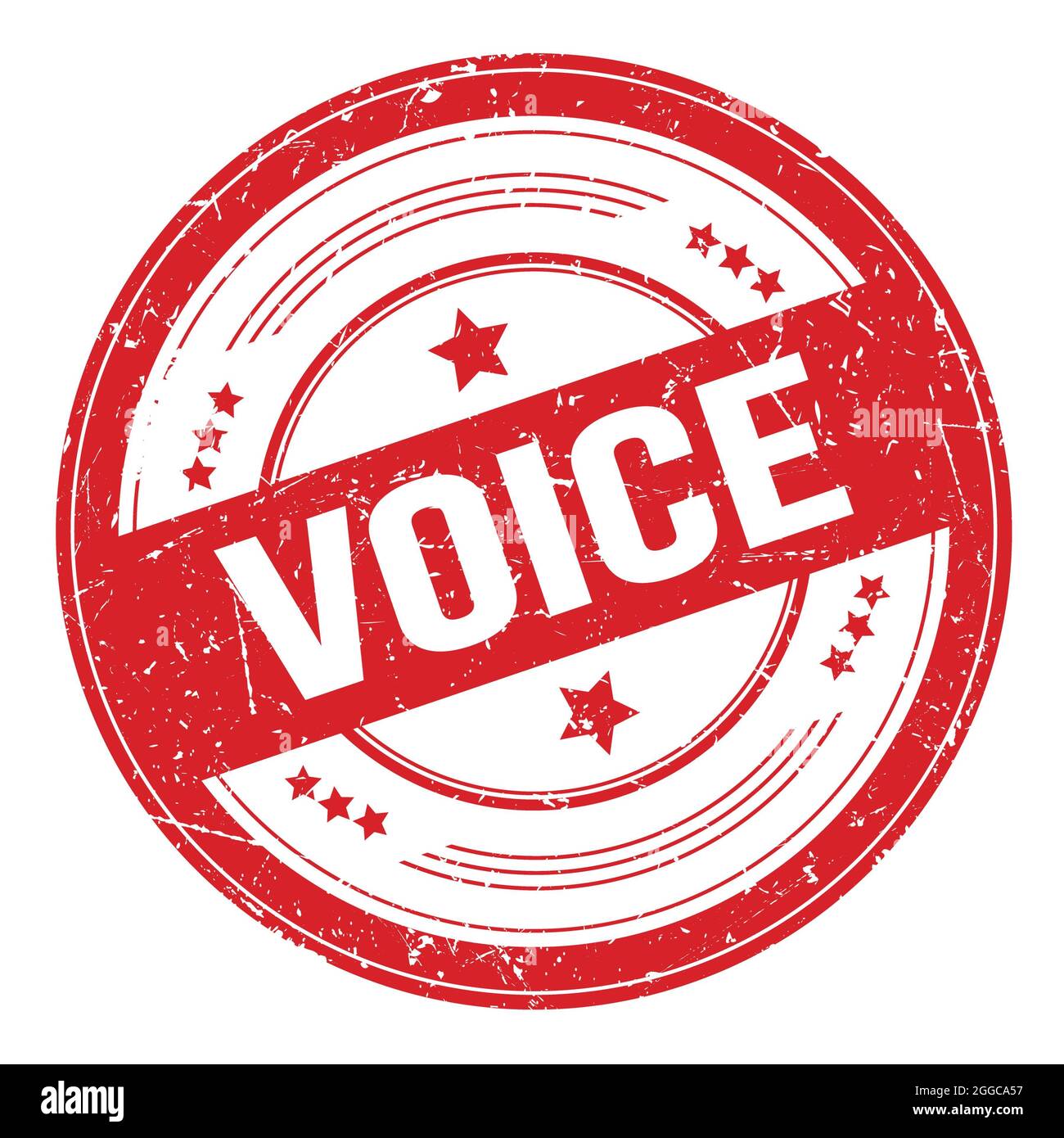 VOICE text on red round grungy texture stamp Stock Photo - Alamy