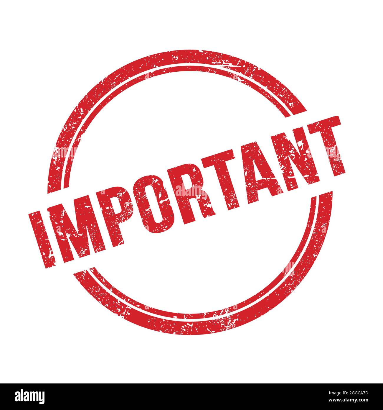 IMPORTANT text written on red grungy vintage round stamp Stock Photo ...