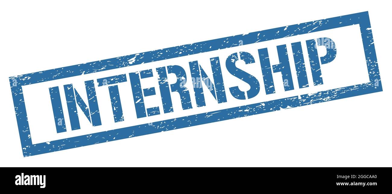 INTERNSHIP blue grungy rectangle stamp sign Stock Photo - Alamy
