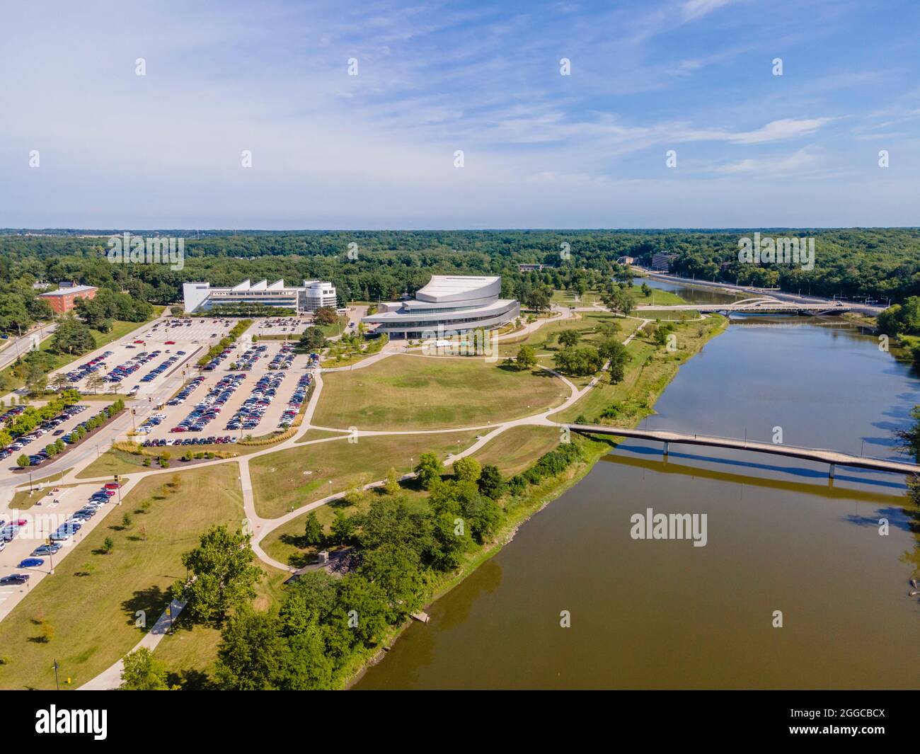 Hancher Auditorium: Aerial photograph of the beautiful University of ...
