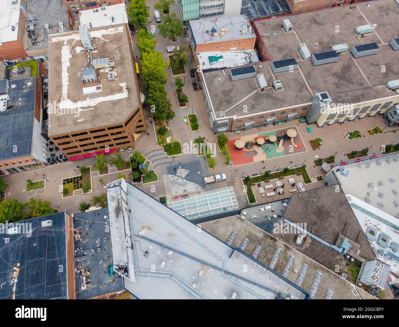 Aerial photograph of the beautiful University of Iowa campus and ...