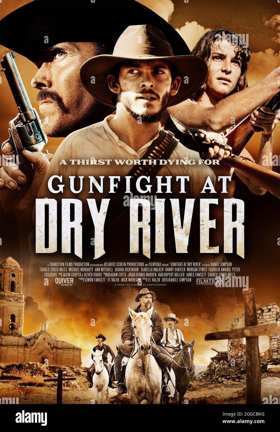 GUNFIGHT AT DRY RIVER, (aka DRY RIVER), poster, top, from left: Danny ...