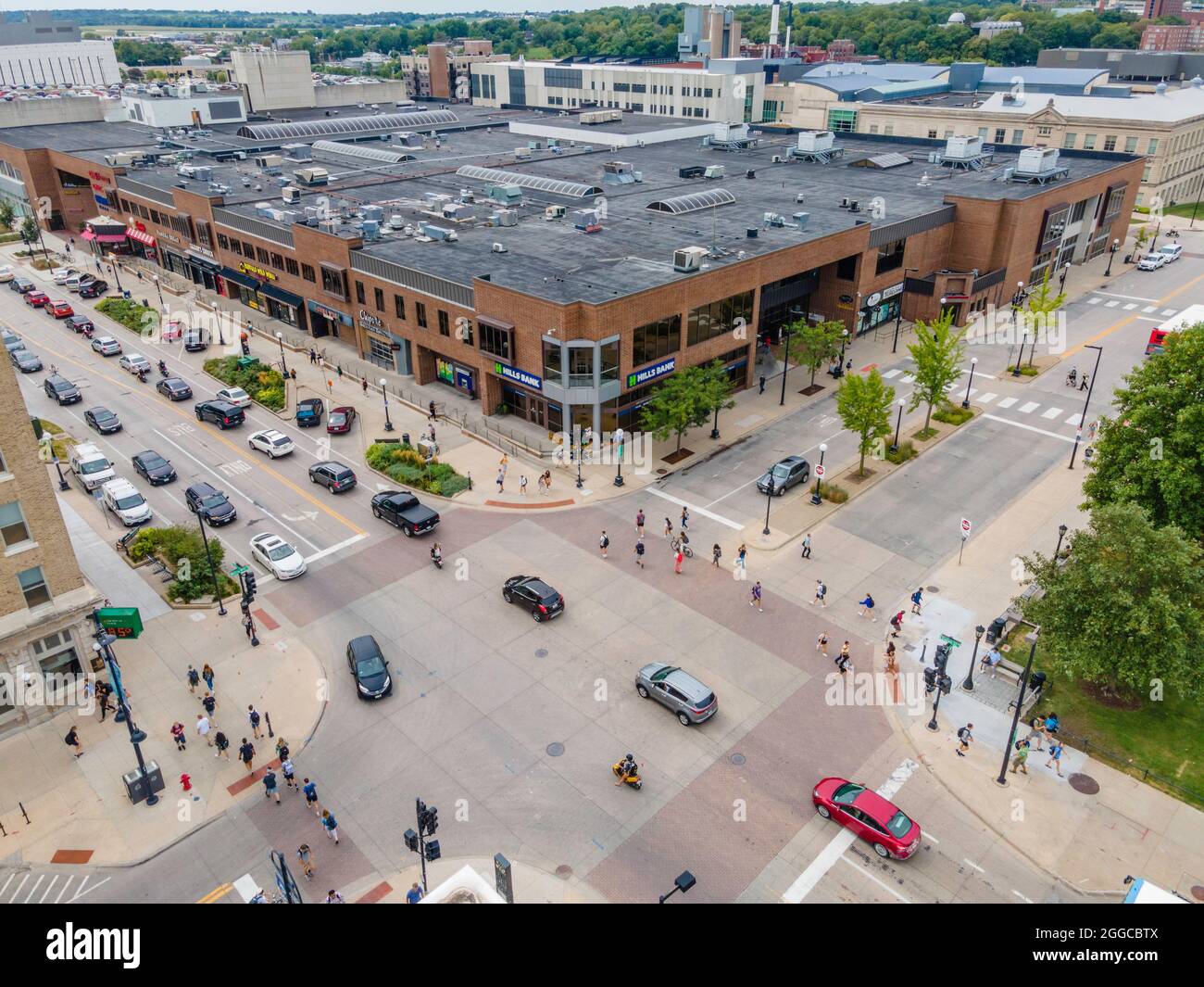 Aerial photograph of the beautiful University of Iowa campus and ...