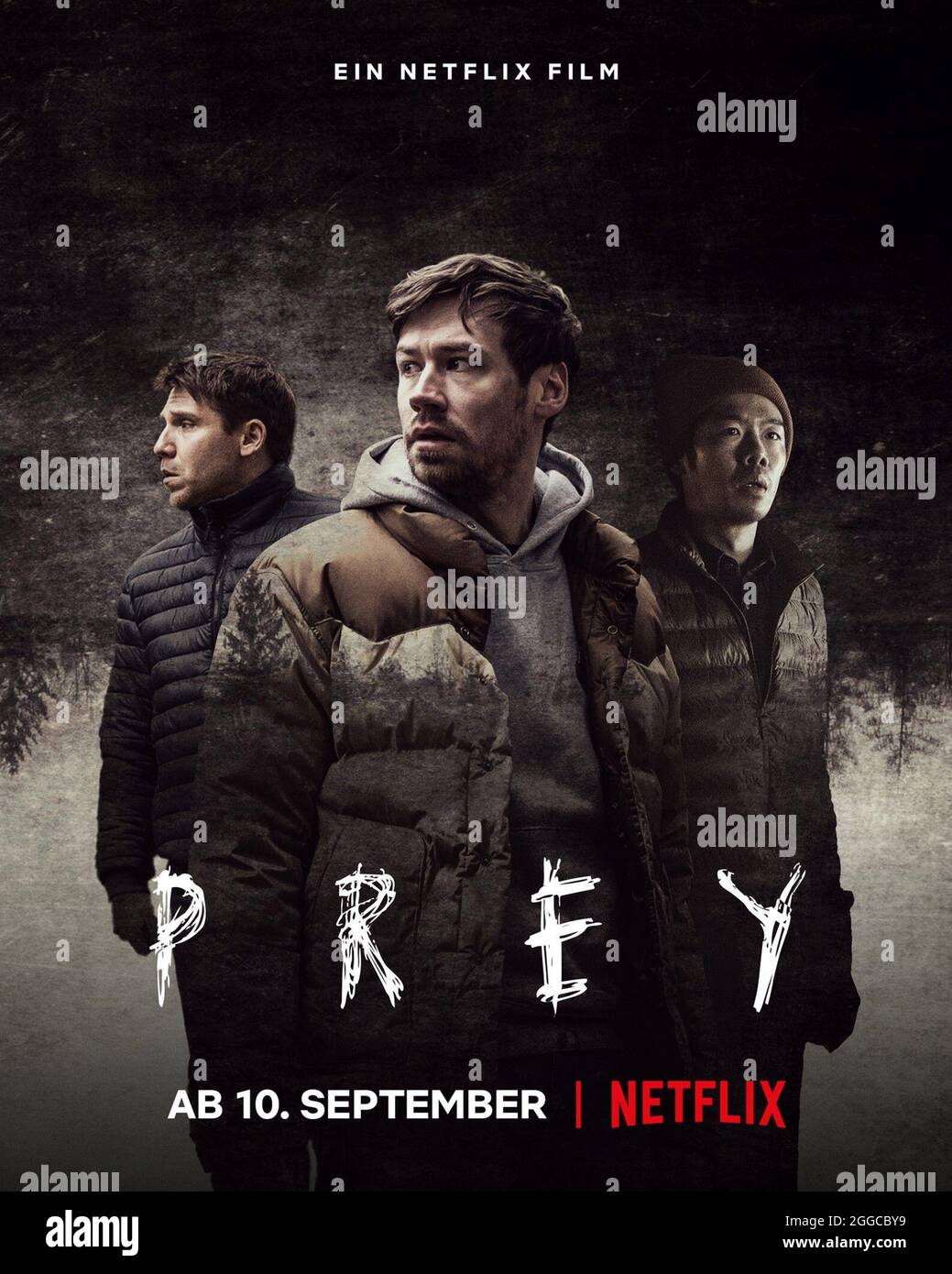 PREY, German poster, from left: Hanno Koffler, David Kross, Yung Ngo ...