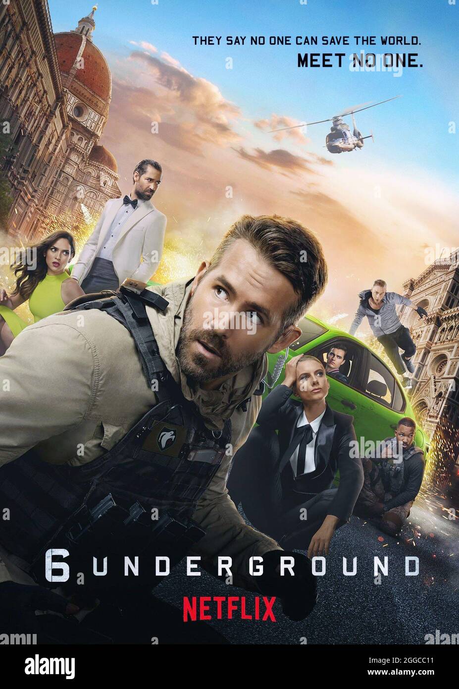 6 UNDERGROUND, (aka SIX UNDERGROUND), US poster, left from top: Manuel ...