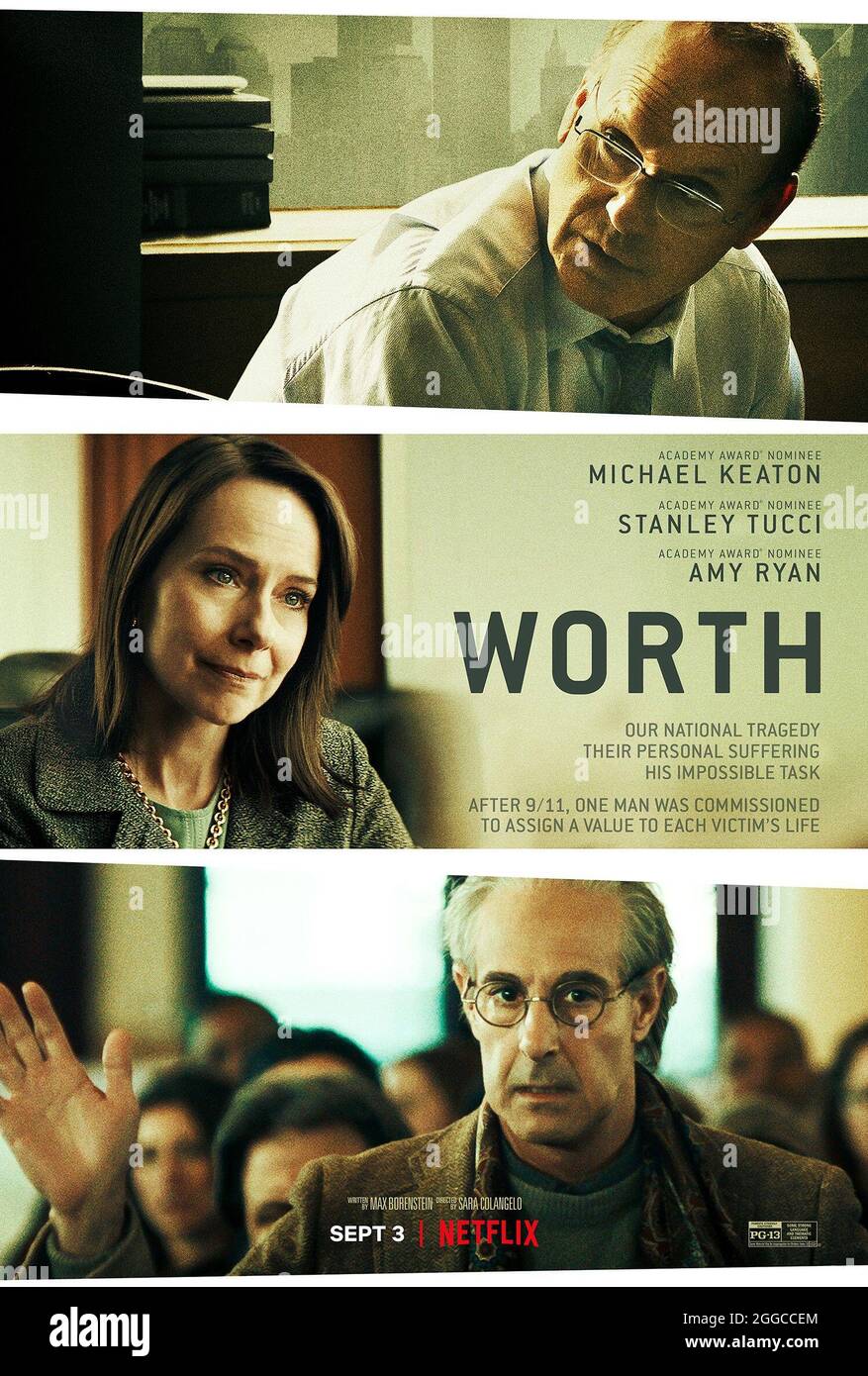 WORTH, (aka WHAT IS LIFE WORTH), US poster, from top: Michael Keaton ...