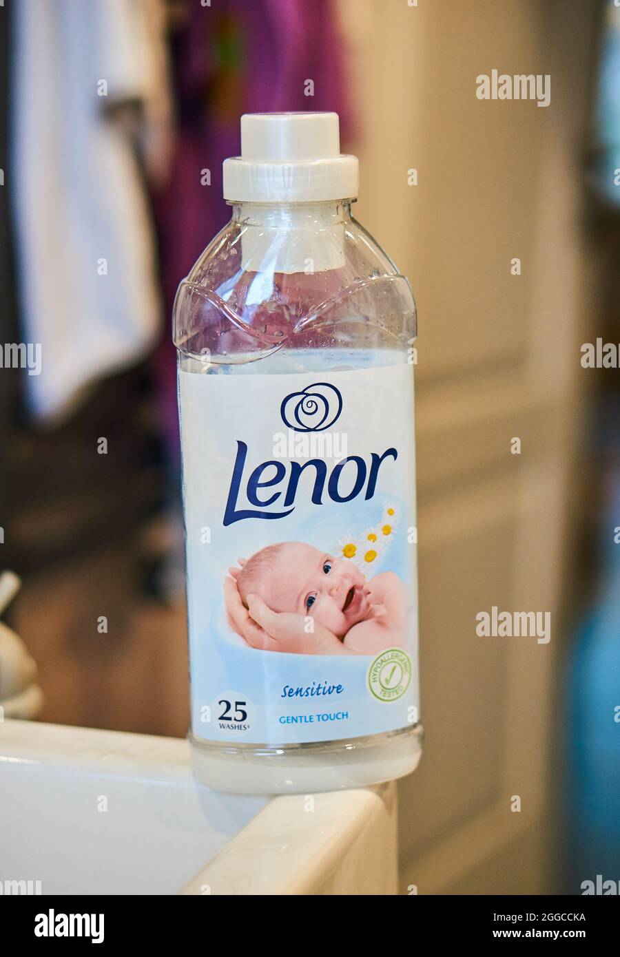 POZNAN, POLAND - Nov 25, 2017: The Polish Lenor detergent for baby ...