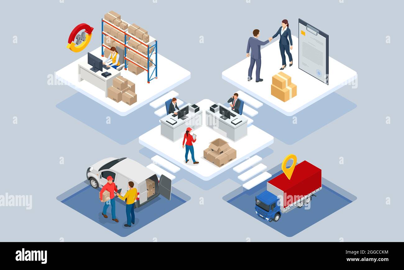 Global logistics network isometric illustration. Isometric Logistics ...