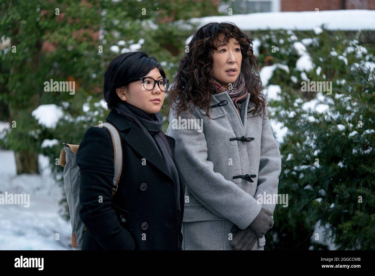 THE CHAIR, from left: Mallory Low, Sandra Oh, The Town Hall', (Season 1 ...
