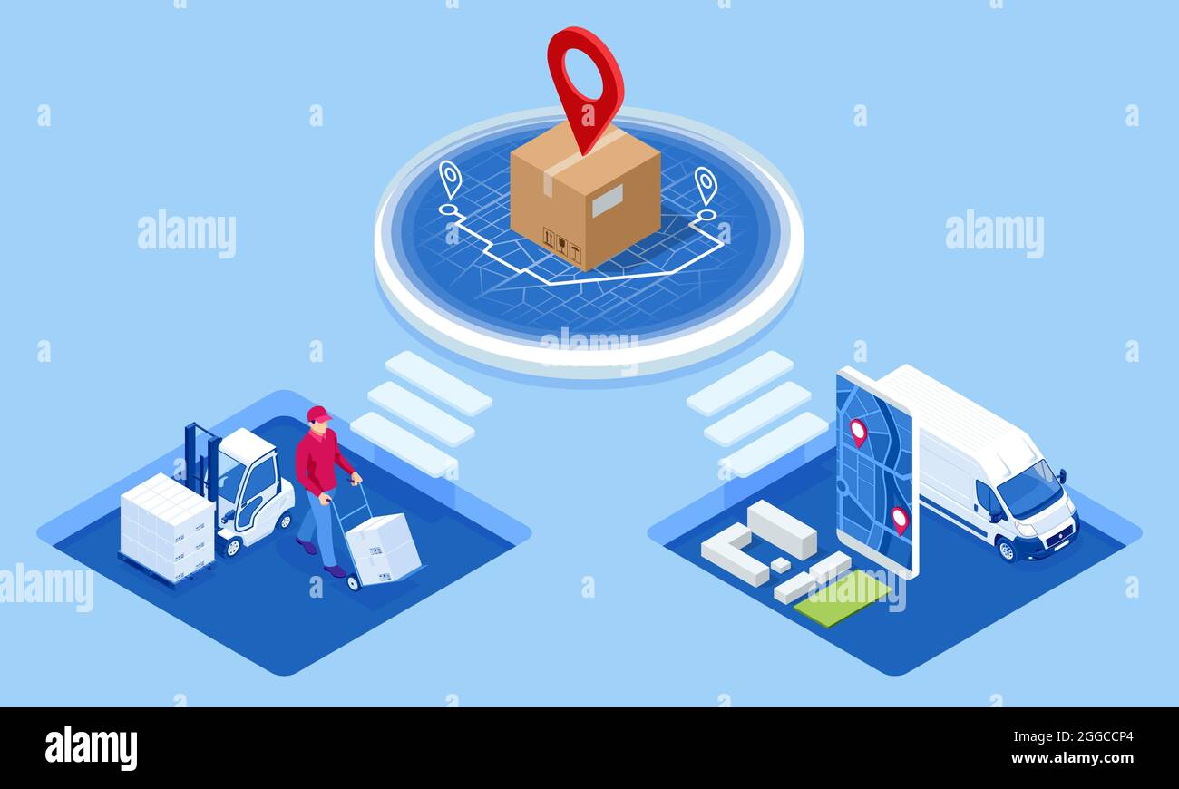 Global logistics network isometric illustration. Isometric Logistics ...