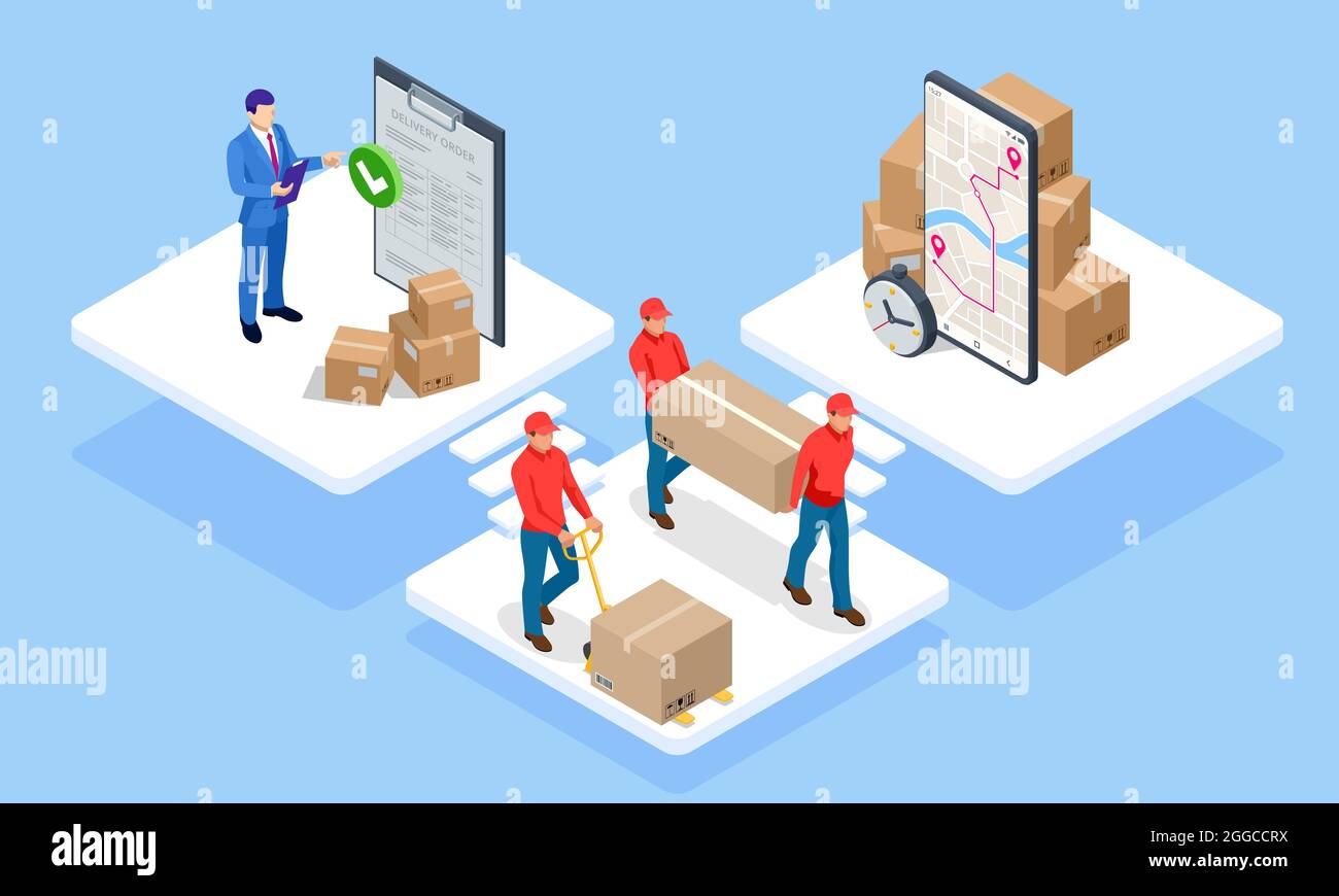 Global logistics network isometric illustration. Isometric Logistics ...