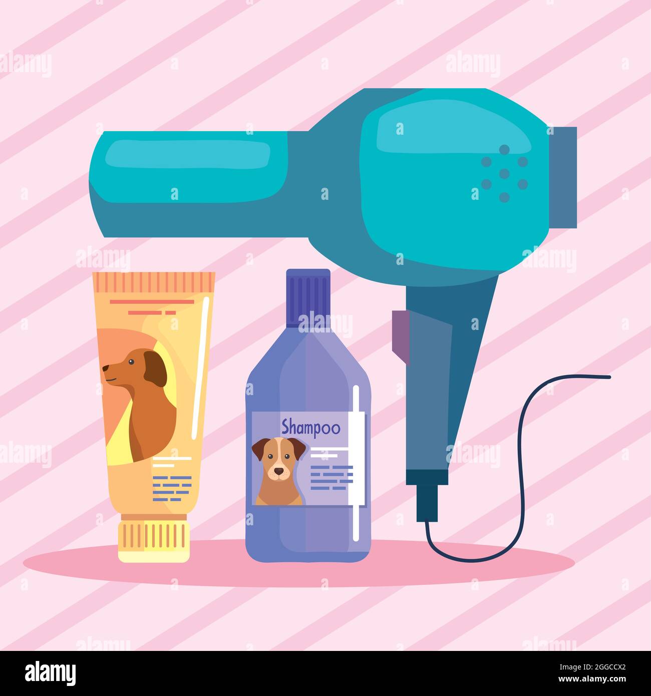 Dogs shampoo and dryer Stock Vector Image & Art - Alamy