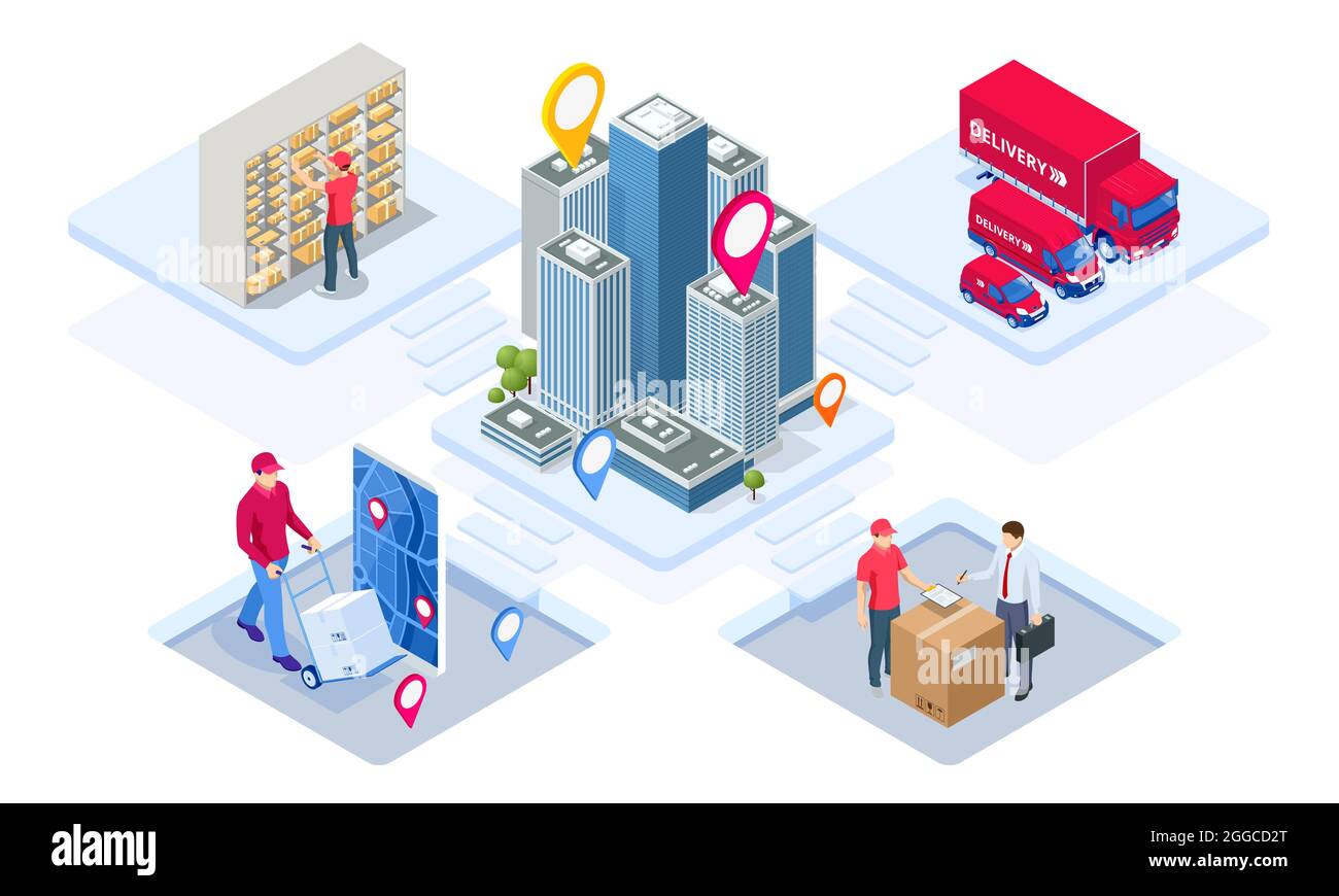 Global logistics network isometric illustration. Isometric Logistics ...