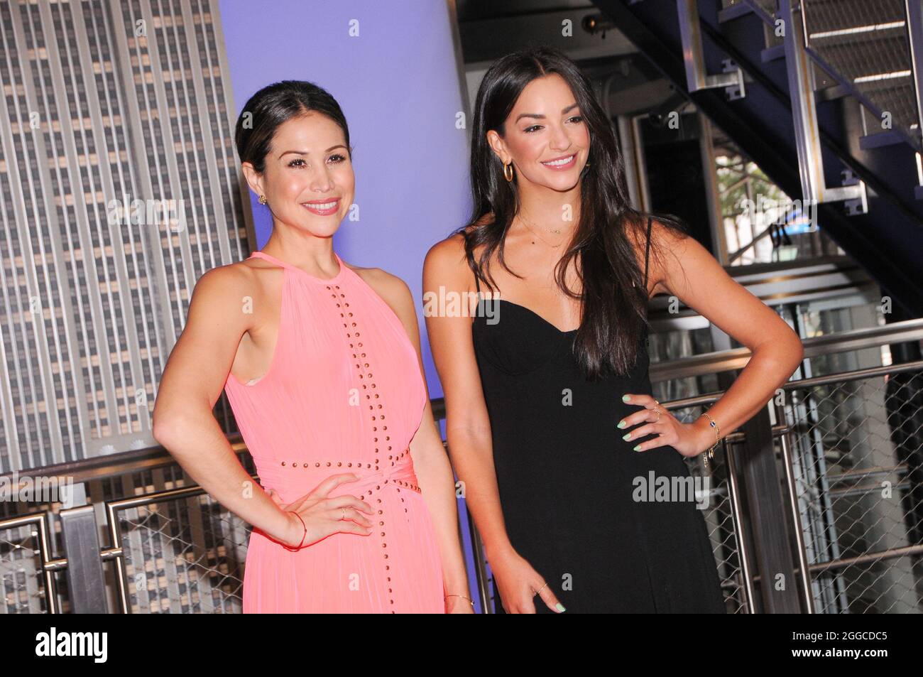 (L-R ) Actresses Bianca Marroquin and Ana Villafañe visit the Empire ...